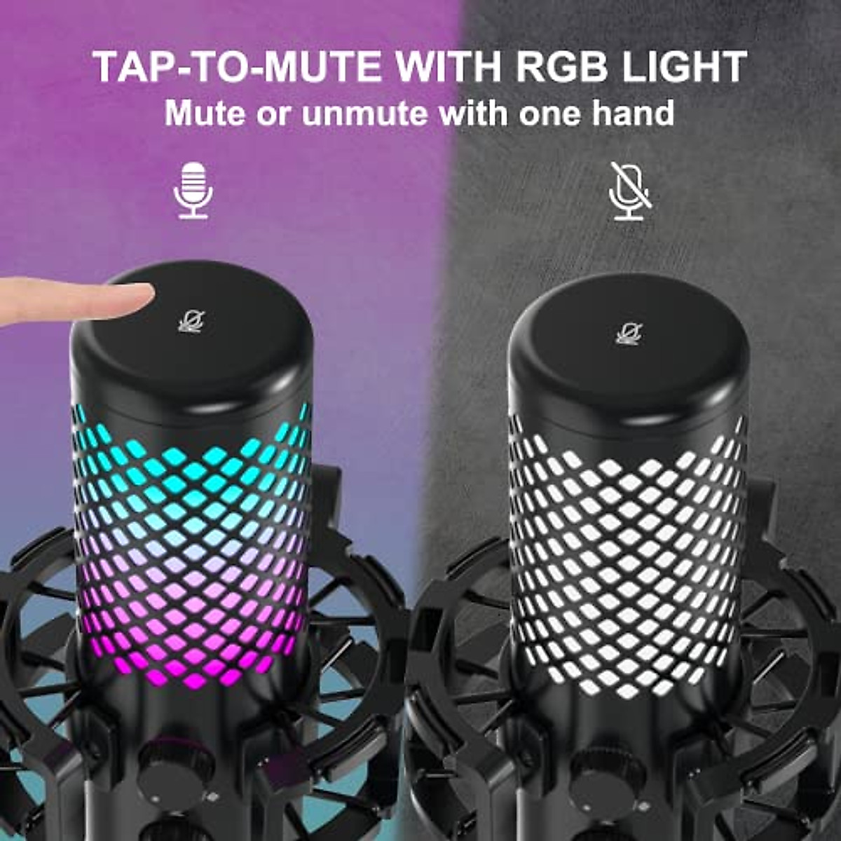 VeGue USB Gaming Microphone for PS5, All Metal PC Computer Condenser Mic with RGB Light, Mute Button, Pop Filter, Shock Mount, Gain Control for YouTube Recording Streaming Twitch Podcasts Videos