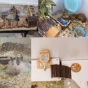 Hermit Crab Climbing Toys, Wooden Hermit Crab Hideout, Reptile Tank Habitat Decor, Bendable Ladder Bridge Tunnel Toys for Lizard Chameleon Hamster Rats Chinchilla Guinea Pig Rabbit Bearded Dragon