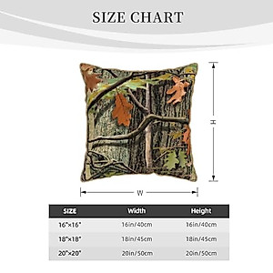 Augenstern Zippered Pillow Protectors Cover Case Camo-Hunting-Tree Decorative Throw Pillow Cover Square Cushion Case 16"X16"