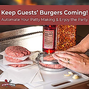 Pro-Grade Burger Press 4.5in. Nonstick Cast Aluminum Patty Maker Presses 1/4 Lb Ground Beef or Sausage Patties. Grill Perfectly Round Hamburgers Quick and Easy. Great for Barbecues and Meal Prep