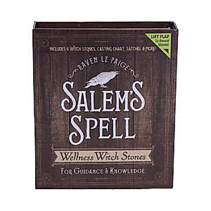 Nemesis Now Salem's Spell Kit Set of Six Witches Wellness Stones in Decorated Box, Brown, One Size