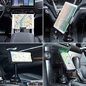APPS2Car Tablet Holder for Car, Car Tablet Mount with Adjustable Clamp (Up to 8.3"), 10.57" Height Adjustable iPad Holder for 4.3"-11" Cell Phones & Tablets, Perfect Travel Companion