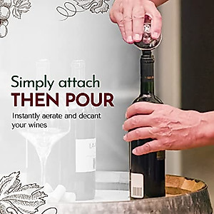OxyTwister Wine Aerator Pourer Spout Professional Quality 2-in-1 Attaches to Any Wine Bottle for Improved Flavor, No-Drip Enhanced Bouquet Better Red Wine Aerator Christmas Men for Beverage serveware
