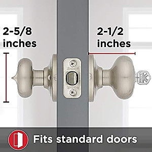 Kwikset Juno Keyed Entry Door Knob with Microban Antimicrobial Protection featuring SmartKey Security in Satin Nickel