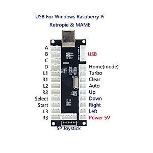 SJ@JX Arcade Game LED DIY Kit Mechanical Keyboard Switch Arcade LED Button LED Joystick Controller Zero Delay USB Encoder for PC MAME Retropie JAMMA