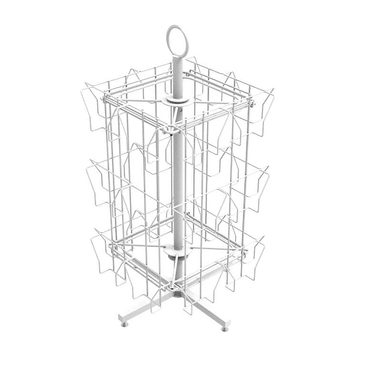 FixtureDisplays® 24 Pocket 5X7 Greeting Card Rack Post Card Birthday Christmas Holiday Display Rack Stand Countertop Tabletop Spinner Rack 15128-WHITE-NF