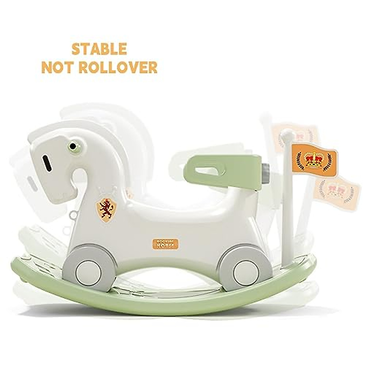 CHORBEYCH Knight Rocker Horse Balance Bike Ride Toy for Toddler 1-3 Years Kids Boys Girls Birthday Gifts Outdoor Farm Riding Animal Rocker Push(Green)