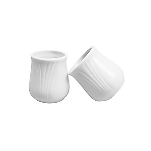 Sizikato 2pcs Simple Pure White Flower Shape Ceramic Toothpick Holder.