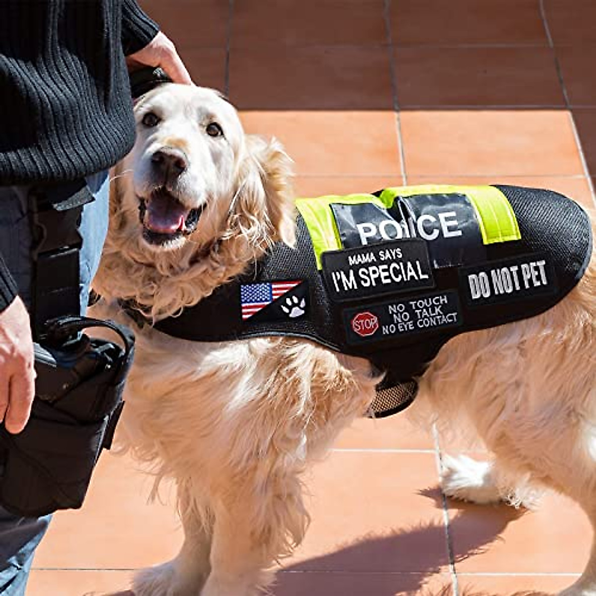 15 Pieces Service Dog Patches Dog Vest Patches Removable Tactical Patches Embroidered Fastener Hook Loop Patch Animal Vest Harnesses Patch Pet Patches for Vest Harnesses Collars Leashes in Training