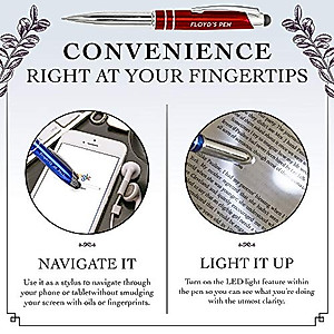 Personalized Pen, 3-in-1 Ballpoint Pen, Touch Screen Pen Stylus, & Flashlight- Customized for Men, Women, Adult Party Favors - Customizable with Personalized Text, Names, or Logo, Pink