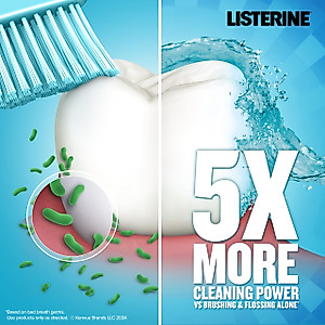 Listerine Cool Mint Antiseptic Oral Care Mouthwash to Kill 99% of Germs That Cause Bad Breath, Plaque and Gingivitis, ADA-Accepted, 8.5 Fl Oz