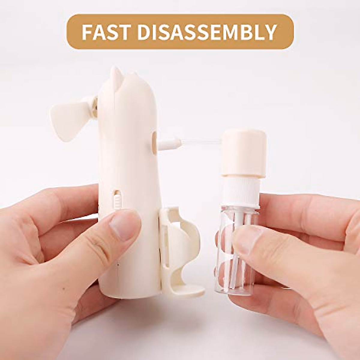 CABF Handheld Fan,Rechargeable USB Fan,Misting Fan,Portable with Spray Bottle, Bring Cool Summer. (White)…