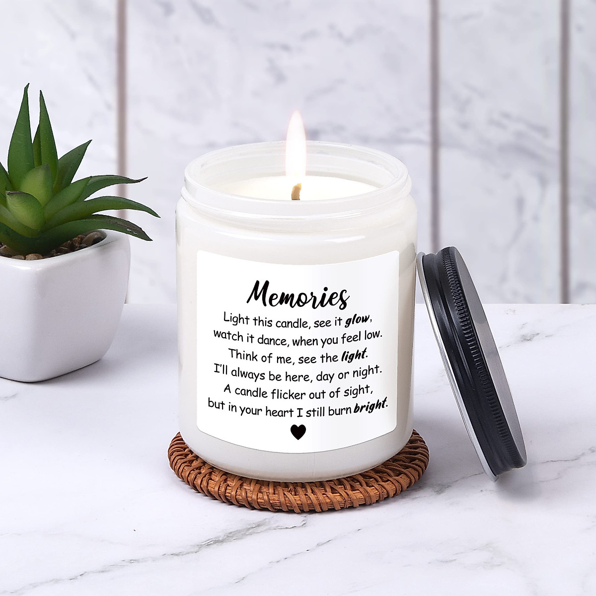 Memorial Candles Gifts for Loss, Condolences Gifts, Sympathy Gifts, Bereavement Gifts for Loss of Loved One, Mother, Father, Son, Daughter, Husband, Wife, Sister, Brother, Women, Men - 7oz Soy Candles