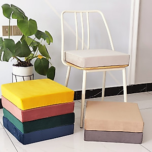 vctops Velvet Foam Seat Cushion Chair Pad Non Slip Soft Chair Cushion with Removable Cover, for Relief and Comfort (Dark Grey, 20"x20"x3")