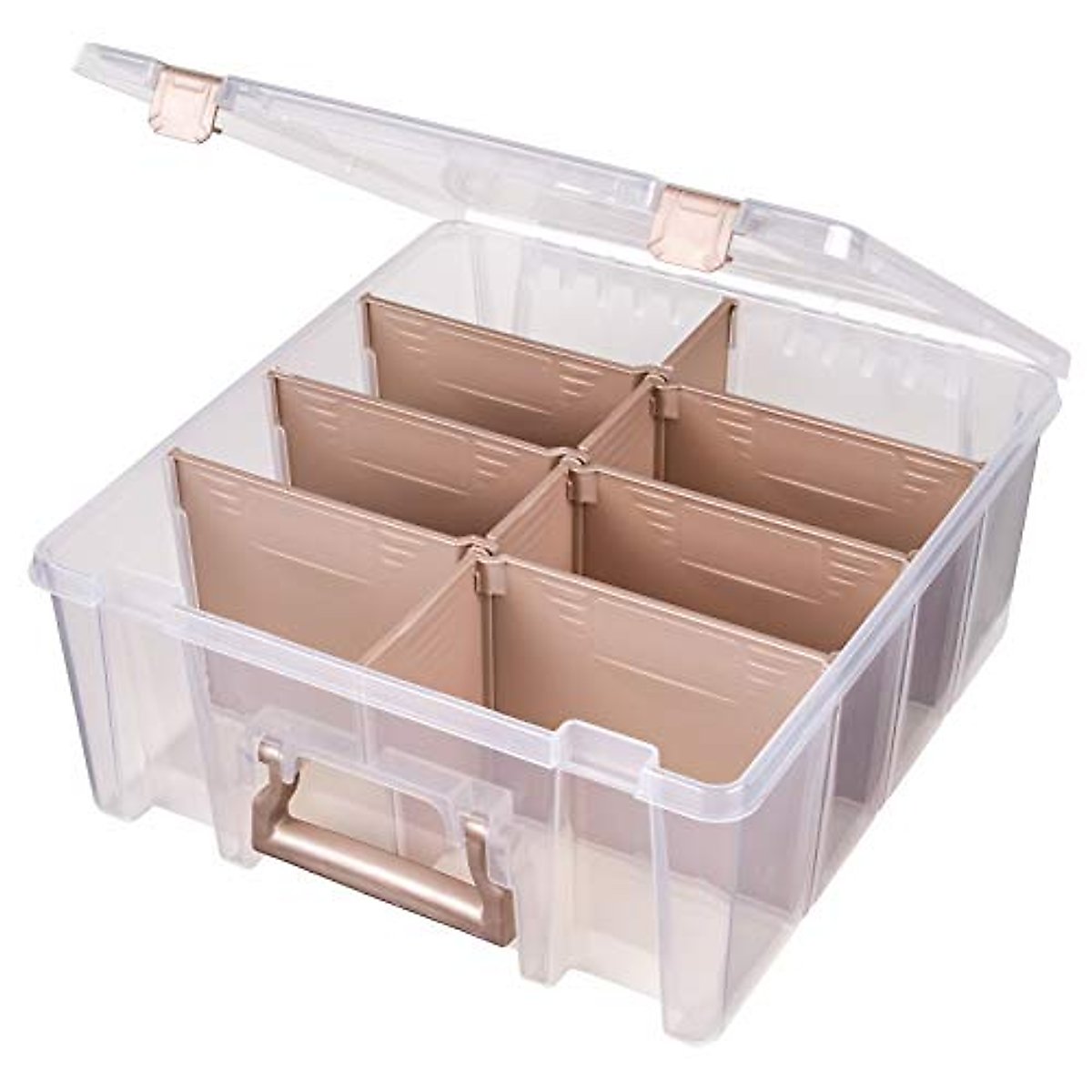 ArtBin Super Satchel Compartment Box - Stackable Durable Art Storage with 8 Removable Compartments, Smart Closure, and Portable Design for Craft Supplies, Threads, Ribbons, Paint Tubes