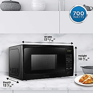 Danby DBMW0720BBB 700 Watts 0.7 Cu.Ft. Countertop Microwave with Push Button Door| 10 Power Levels, 6 Cooking Programs| Auto Defrost and Child Lock, Black