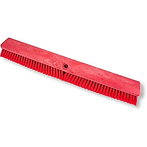 SPARTA 41891EC05 Omni Sweep Plastic Push Broom Head, Heavy Duty, Industrial Broom With Color Code System For Outdoor, Indoor, Garage, Concrete, Patio, Kitchen, Bathroom, 24 Inches, Red