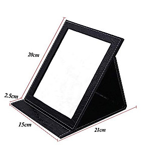 Oneuo Desktop Mirror, Portable Folding Vanity Mirror, Tabletop Mirror with Stand for Cosmetics Personal Beauty, Makeup Mirror