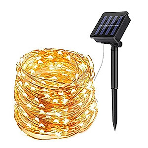 YYGB Solar String Lights Outdoor, 100 LED 10M Solar Garden Lights, Waterproof Copper Wire Solar Fairy Lights with 8 Modes, for Tree, Garden, Home, Wedding, Party