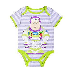 Disney Baby-Boys 1 Buzz Lightyear Toy Story Creeper and 2 Buzz Bibs To Attach To The Creeper, White/Gray, 3-6 Months (3-Piece)