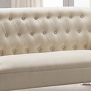Rosevera Drennan Loveseat para Sala Love Seats Furniture Sofa in a Box Couches for Living Room Settee, Standard, Velvet Pearl Beige