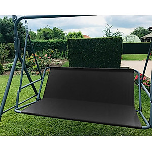 Midremer Swing Cover Chair Bench Replacement Cover, 2/3 Seat 600D Thickened Oxford Waterproof Swing Seat Cover for Outdoor Patio Garden Swing Chair (Black, 45.2 x 18.9 x 18.9 Inch)