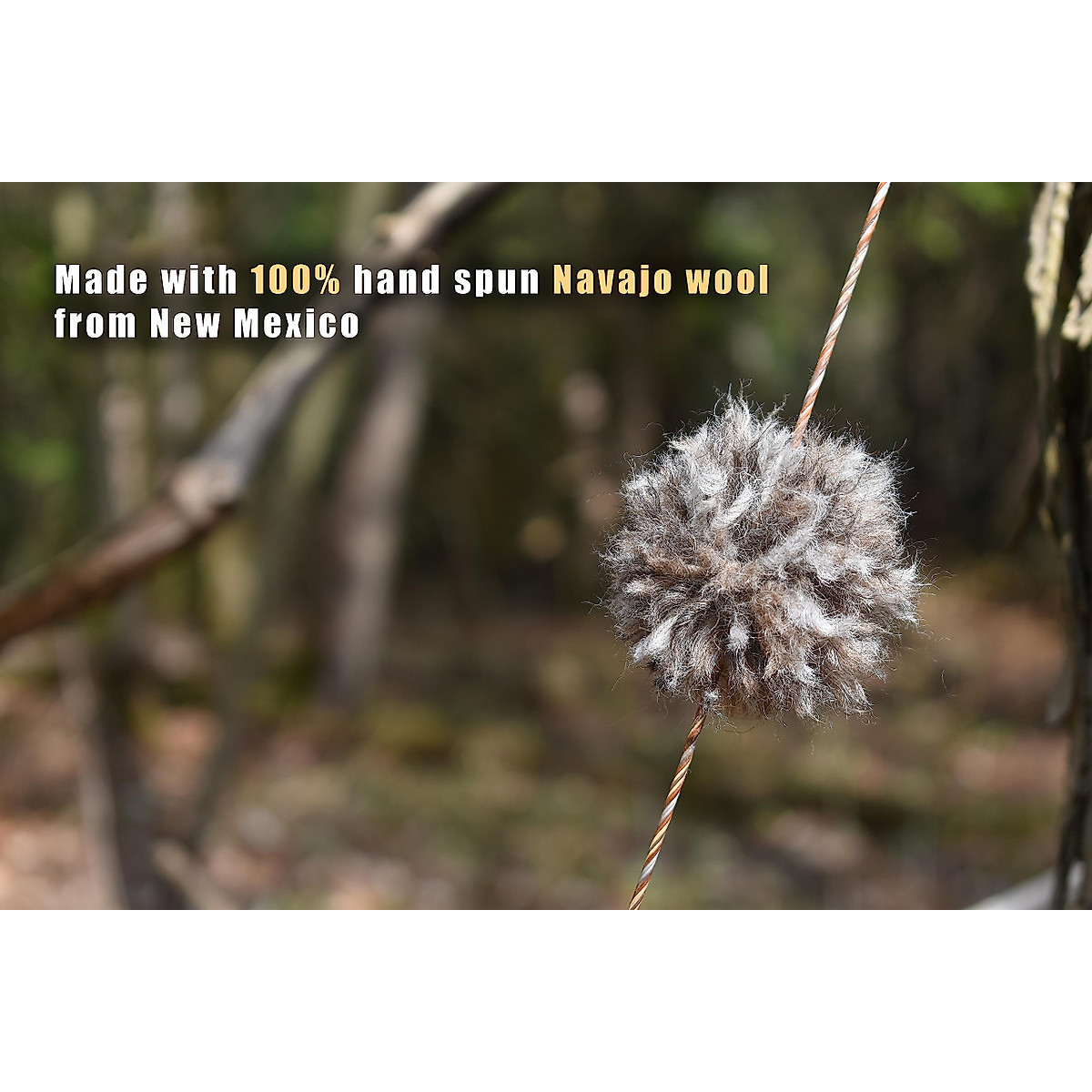 Standing Wolf Navajo Wool Bow String Silencers | Traditional Style Archery Recurve String Silencer | Noise Dampeners for Archery | One Pair Per Package (Wolf Gray)