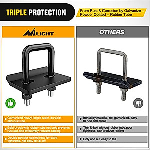 Nilight Trailer Hitch Tightener for 2" Trailer Hitches Anti Rattle Heavy Duty Steel with Rubber Anti-Rust Triple Protective Matte Black, 2 Years Warranty