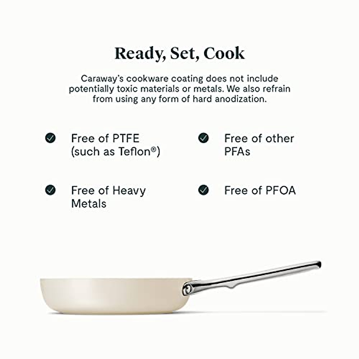 Caraway Nonstick Ceramic Mini Fry Pan (1.05 qt, 8") - Non Toxic, PTFE & PFOA Free - Oven Safe & Compatible with All Stovetops (Gas, Electric & Induction) - Cream