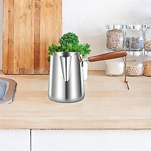 IEUDNS Turkish Warmer Coffee Pot Butter Melting Pot Tea Kettle with Scale Multipurpose Milk Warmer Pot Stainless Steel for Household, 1000ml