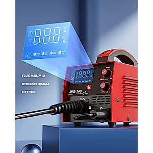 SILVEL MIG Welder 110V, 3 in 1 140A MIG/ARC/Lift TIG Welding Machine, Flux Core Welder with IGBT Inverter, Portable Gas/Gasless Welder Machine for Home Welder