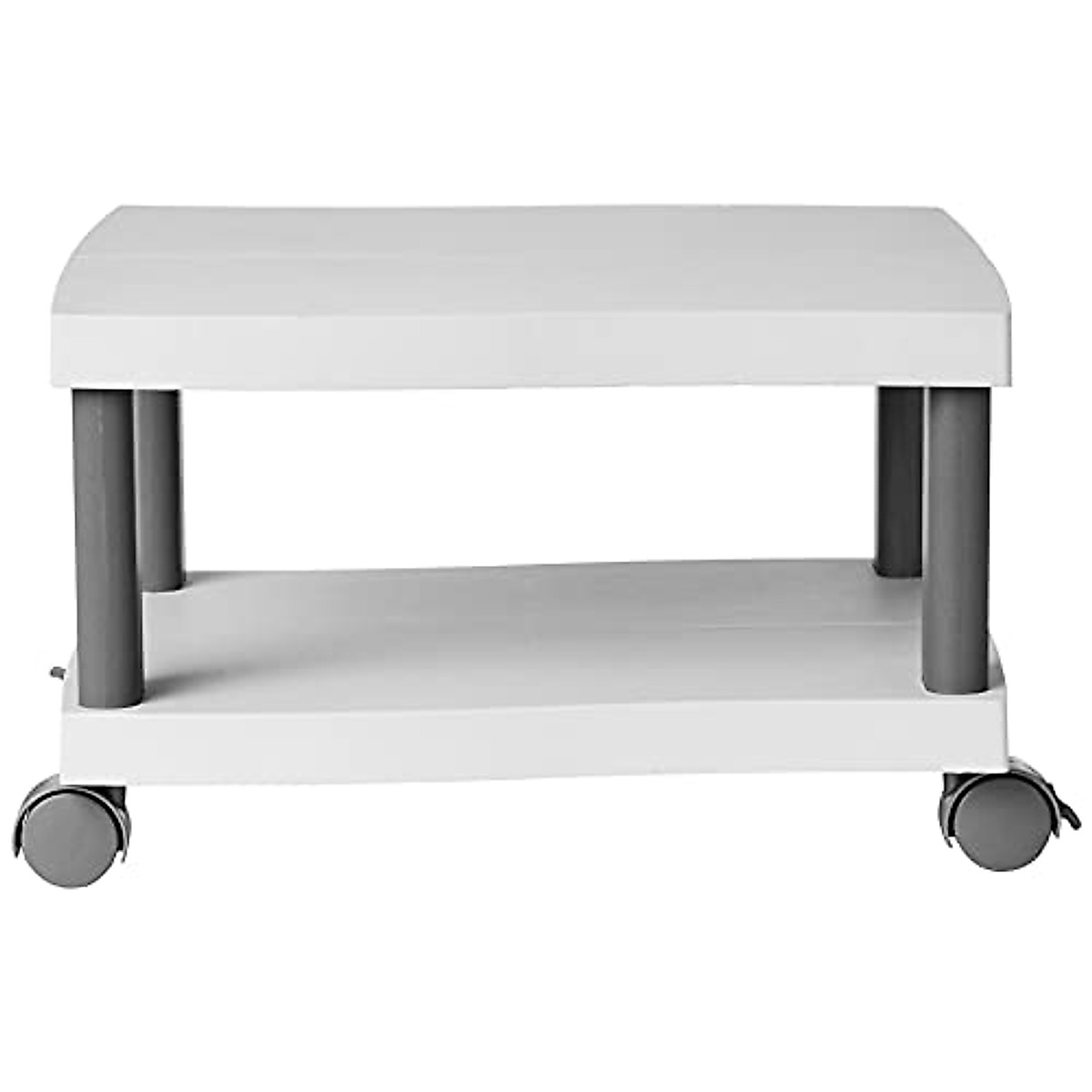 Safco Products Wave Underdesk Printer Stand 1861GR, Gray Powder Coat Finish, Swivel Wheels for Mobility, 50 lb. Capacity, Light Gray
