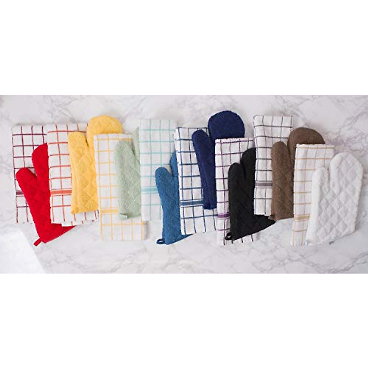 DII Basic Terry Collection 100% Cotton Quilted, Oven Mitt, Eggplant, 2 Piece