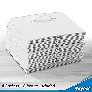 Royexe Cube Storage Baskets for Organizing - 11 Inch - Set of 8 Heavy-Duty Storage Cubes for Storage and Organization, Makes The Perfect Bins for Cubby Storage Boxes or Cube Storage Organizer (White)