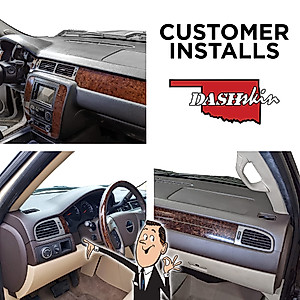 DashSkin USA American Made Dash Cover Cap Compatible with 07-14 Tahoe Suburban Yukon Avalanche - Easy Cracked Dash Fix - w/o Speaker Holes in Black (Fits Single Glovebox Silverado/Sierra ONLY)