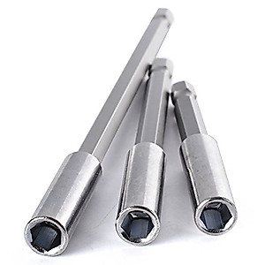 10-Pieces Magnetic Bit Holder Extension, 1/4 inch Hex Shank Heavy Duty Quick Release Screwdriver Drill Bit Holder Extension Set for Screws, Nuts, Drills, Handheld Drivers 50/60/75/100/150mm