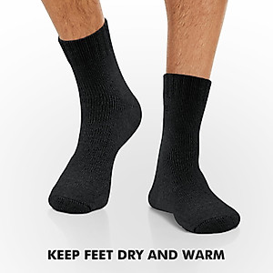 YUVFEHY 6-Pack Wool Socks for Men Soft Warm Winter Socks - Mens Casual Crew Socks - Boot Socks for Indoors and Outdoors