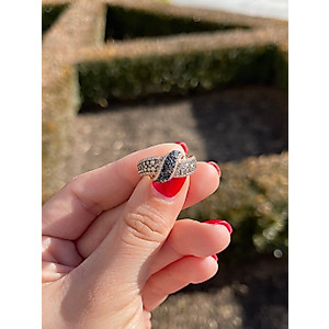 LE VIAN 1 1/3 Carat Black White and Chocolate Diamond Statement Ribbon Ring for Women in 14k Rose Gold (G-H/Brown, VS2-SI1/SI2-I1, cttw) Promise Anniversary Ring Size 7 by LeVian