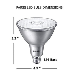 Philips LED Indoor/Outdoor Classic Glass Non-Dimmable PAR38 40-Degree Flood Light Bulb: 900-Lumen, 3000-Kelvin, 11-Watt (90-Watt Equivalent), E26 Base, Bright White, 8-Pack