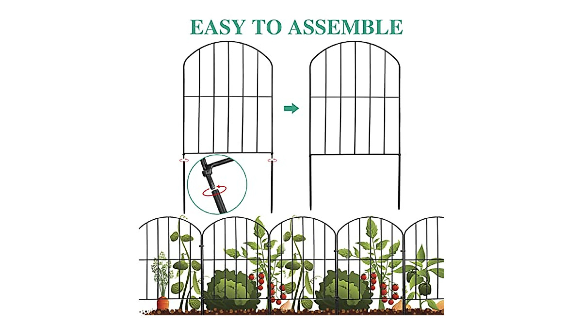 20 Pack Garden Fence Border - Durable Rust-Proof Metal Edging for Gardens