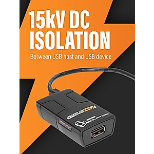 Cablemax USB 2.0 Isolator - Hi-Speed 480Mbps, Surge Protection, No Drivers Needed - Plug & Protect Your Investment
