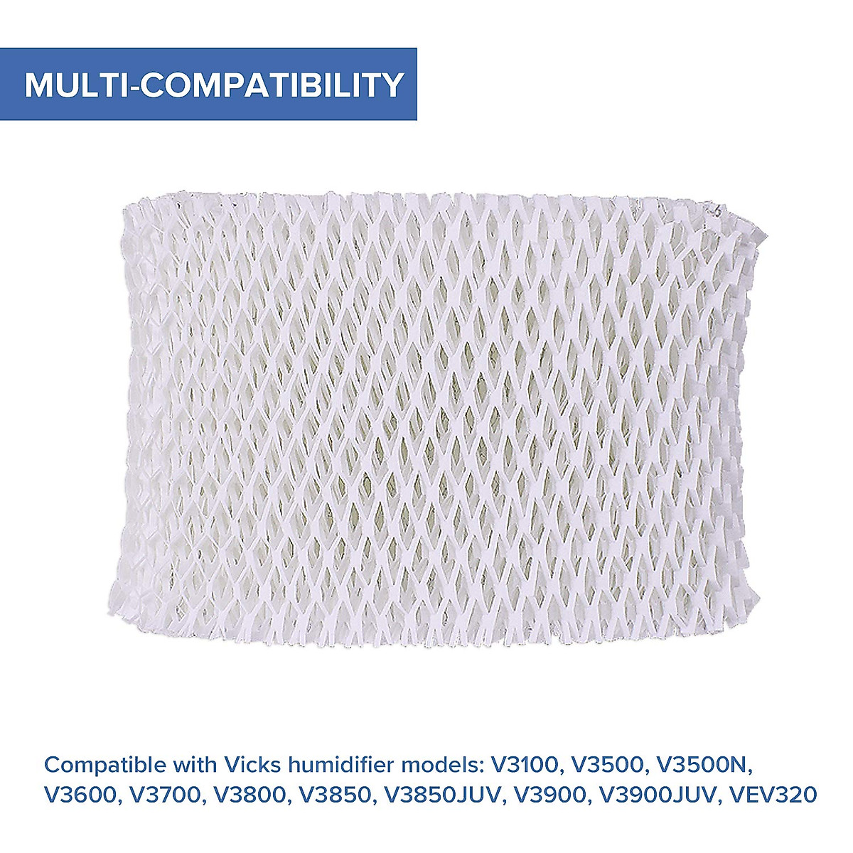 cherliyy 4 Pack WF2 Humidifier Replacement Filters Compatible with/Replacement for Filters Vicks & Kaz 3020, V3100, V3500, V3500N, V3600, V3800, V3850, V3900, ECM-250i, ECM-500, WA-8D