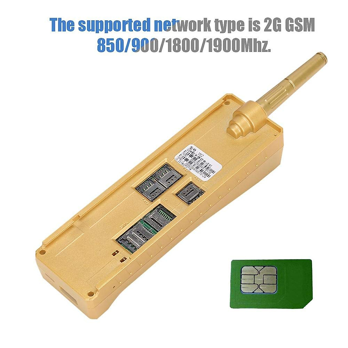 Tosuny Vintage Retro Brick Cell Phone Mobile Phone, Four Card Four Standby QuadBand 2G Retro Bluetooth New Classic Old Mobile Phone, 2G GSM 850/900/1800/1900Mhz (Gold)