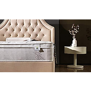 Oliver Smith - Organic Cotton - 12 Inch - Deluxe Sleep - Plush Euro Pillow Top - Cool Memory Foam & Pocket Spring Mattress - Green Foam Certified - Size - Queen