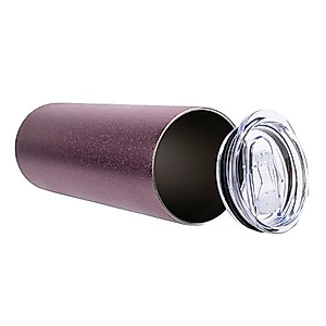 Elanze Designs Bumble Bee Hive Honeycomb Wrap-Around Design 20 Ounce Insulated Stainless Steel Coffee Travel Tumbler Mug Cup, Slide Top Lid & Reusable Straw, Rose Gold Glitter