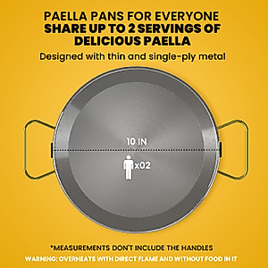 Machika Stainless Steel Paella Pan | Cooking Pan | Stainless Steel Skillet for Paella and Rice Recipes | Stainless Steel Valencian Paella Pan with Gold Handles | 4 Servings | 12 Inches |