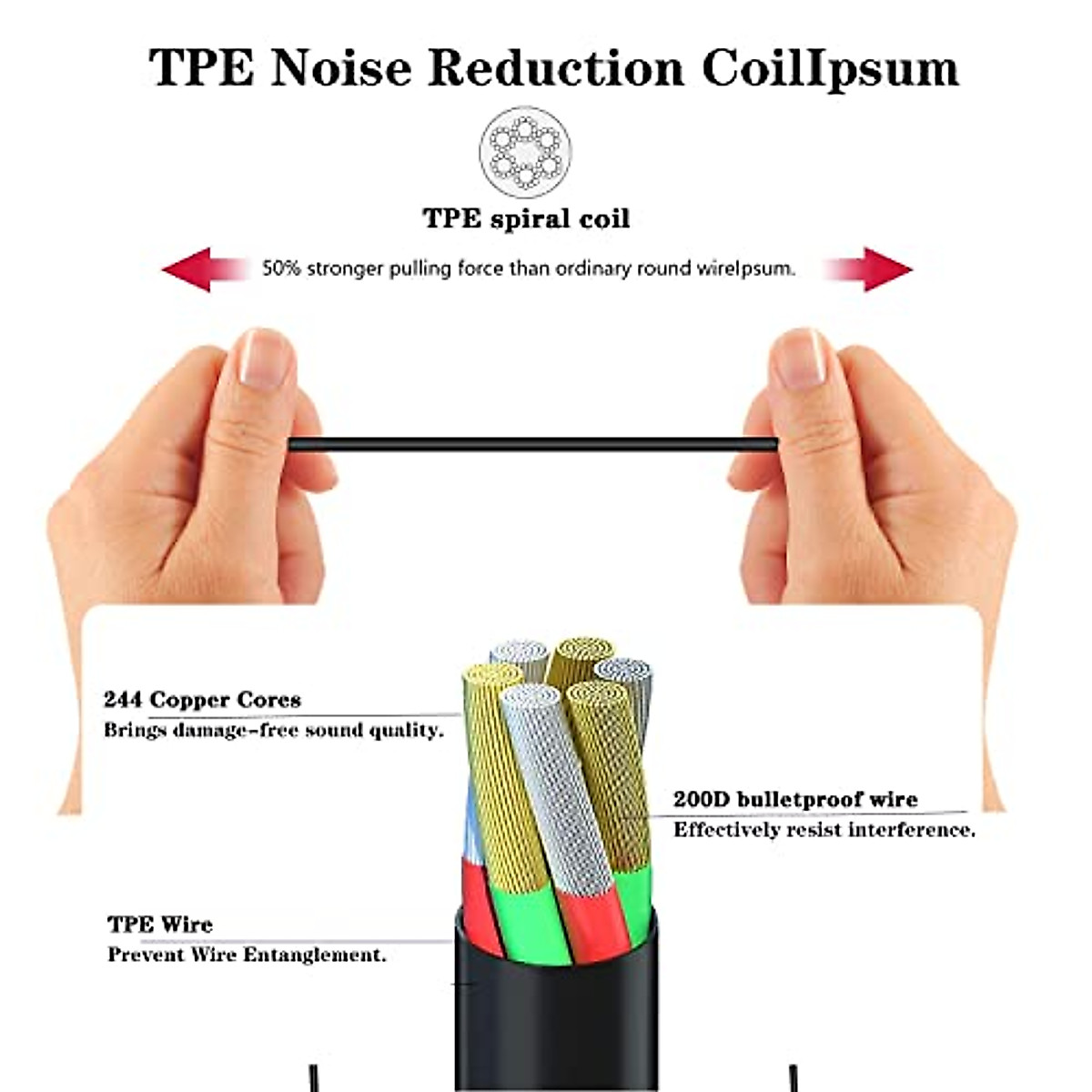 BACKWIN Wired Earbuds, Noise Cancelling Headphones Earbuds Compatible with Mobile/Laptop/Computer/iPad Fits All 3.5mm Jack,in-Ear (Black),Earpads S/M/L