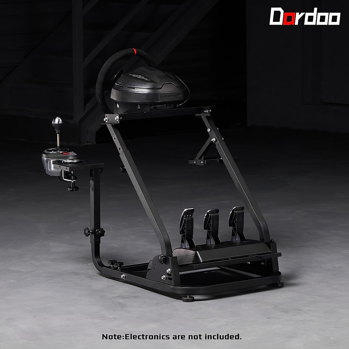 Dardoo Racing Wheel Stand Frame Foldable Fit for Logitech G920 G25 G27 G29 G923, Thrustmaster T80 T150 Driving Force PS4, Adjustable Sim Racing Cockpit Without Steering Wheel Shifter and Pedal