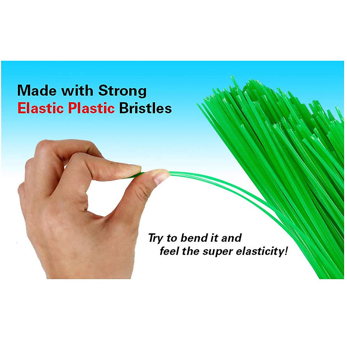 Janilink Elastik Power Green Broom - Heavy Duty All Purpose Broom Head w/o Handle[Set of 2]