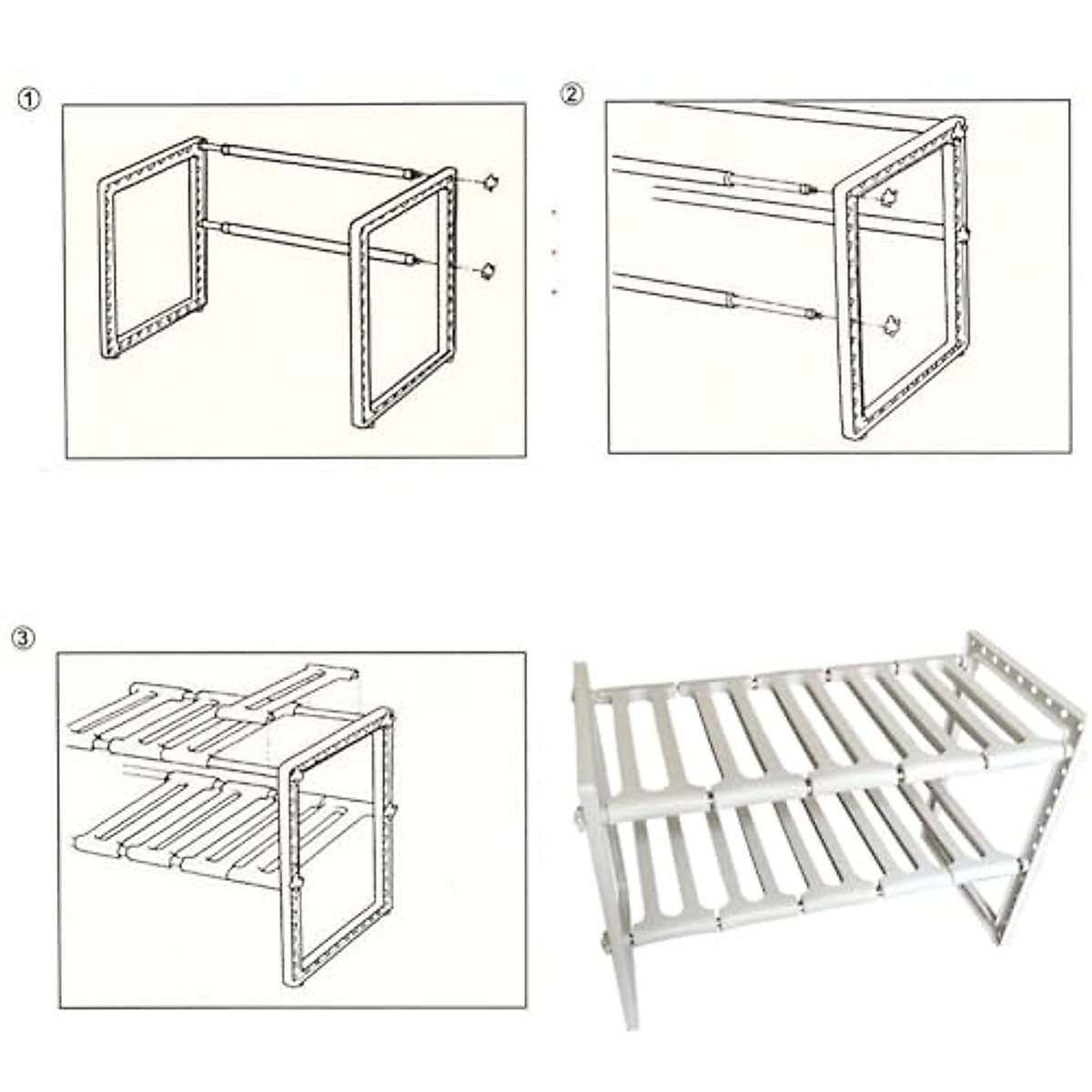 Under Sink Organizers and Storage Shelf,Expandable Cabinet Shelf Organizer Rack for Bedroom Bathroom Storage,Space-Saving Pot Lid Organizer